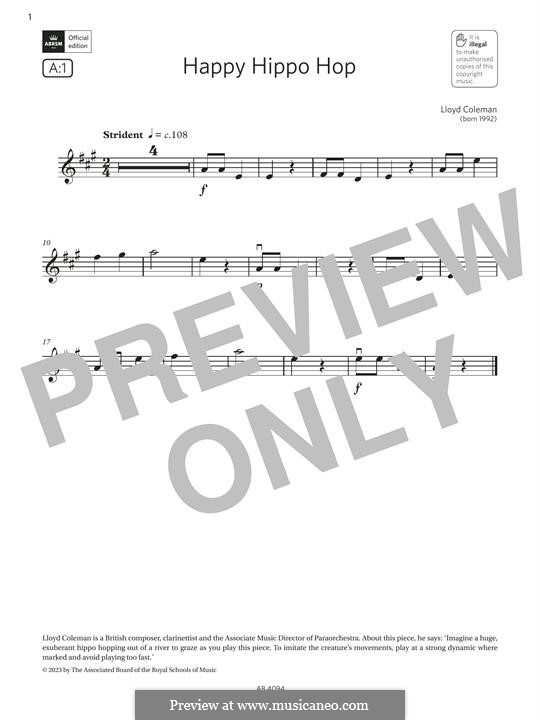 Happy Hippo Hop by L. Coleman - sheet music on MusicaNeo