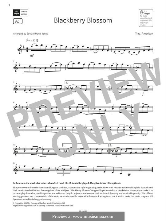 Blackberry Blossom by folklore - sheet music on MusicaNeo