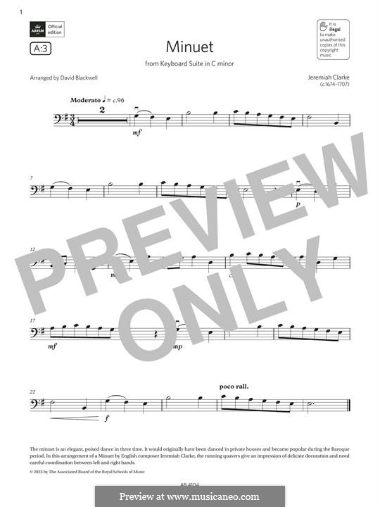 Minuet by J. Clarke - sheet music on MusicaNeo