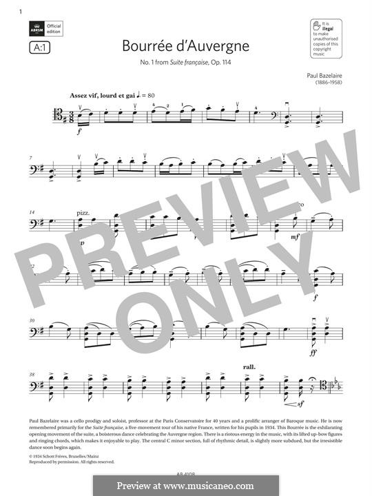 Bourée d'Auvergne by P. Bazelaire - sheet music on MusicaNeo