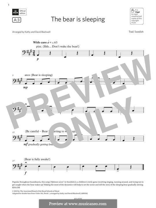 The bear is sleeping by folklore - sheet music on MusicaNeo