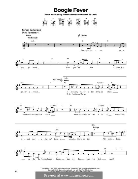 Boogie Fever (The Sylvers) by F. Perren - sheet music on MusicaNeo