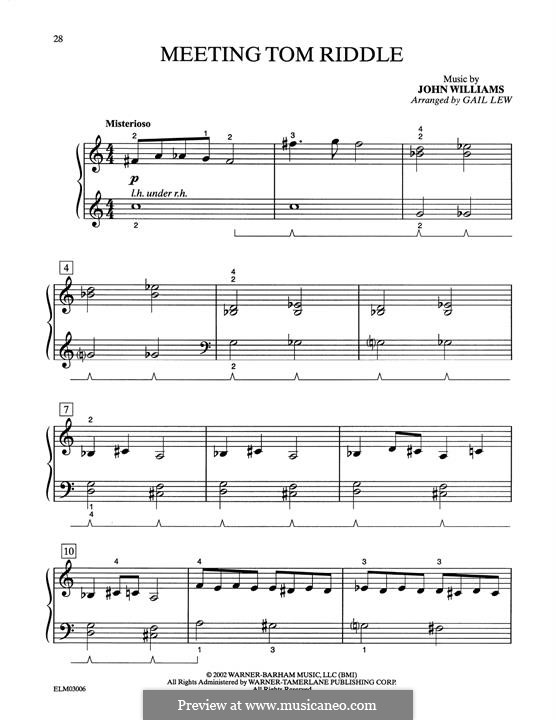 Meeting Tom Riddle (from Harry Potter) by J. Williams on MusicaNeo