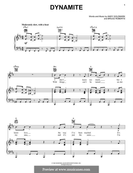 Dynamite (Jermaine Jackson) by B. Roberts - sheet music on MusicaNeo