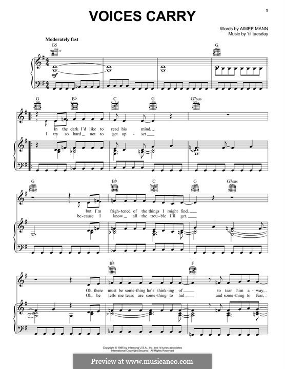 Voices Carry ('til tuesday) by A. Mann, R. Holmes, J. Pesce, M. Hausman ...