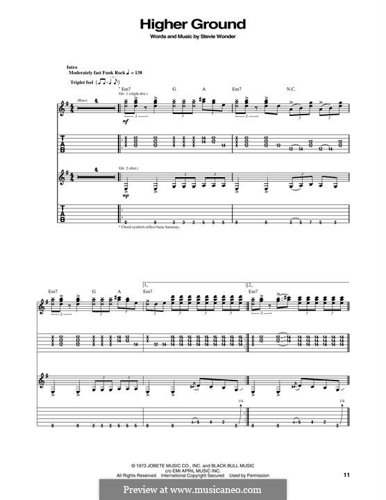 Higher Ground by S. Wonder - sheet music on MusicaNeo