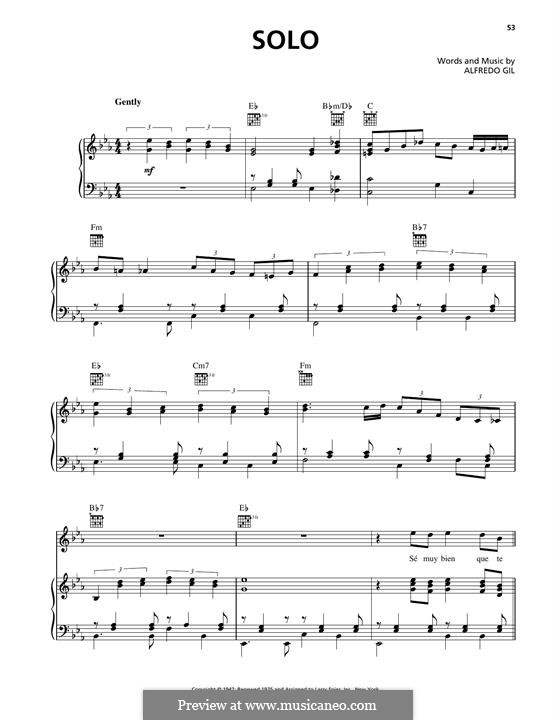 Solo (Trio Los Panchos) by A. Gil - sheet music on MusicaNeo