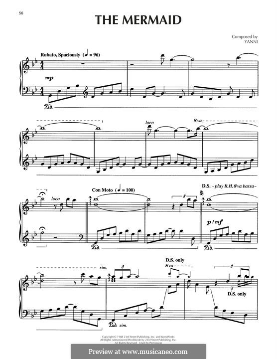 The Mermaid by Yanni - sheet music on MusicaNeo