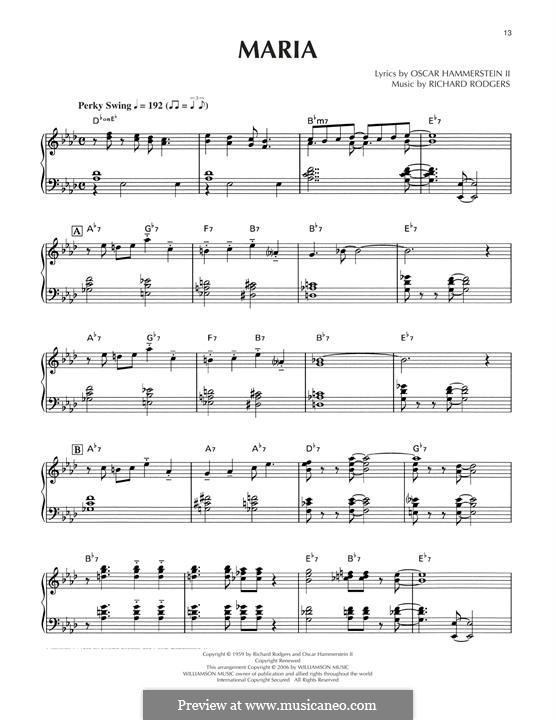Maria (from The Sound of Music) by R. Rodgers - sheet music on MusicaNeo