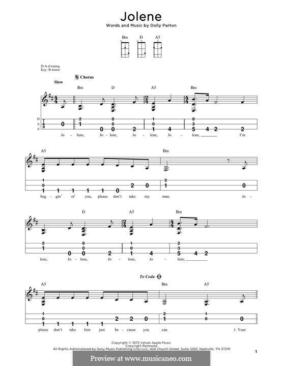 Jolene by D. Parton - sheet music on MusicaNeo