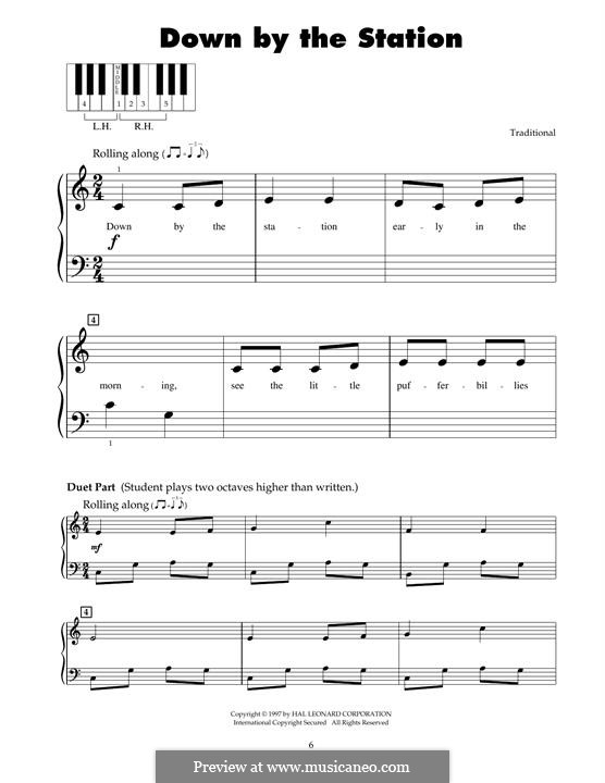 Down By the Station by folklore - sheet music on MusicaNeo