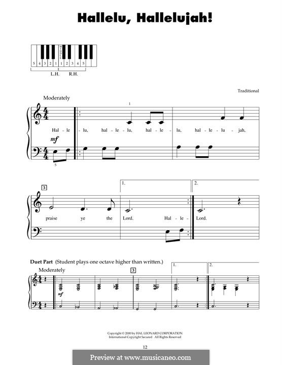 Hallelu, Hallelujah! by folklore - sheet music on MusicaNeo
