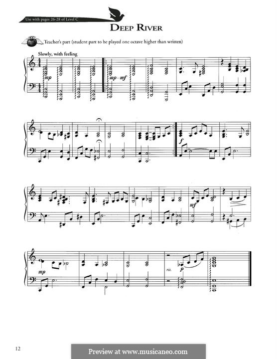 Deep River by folklore - sheet music on MusicaNeo
