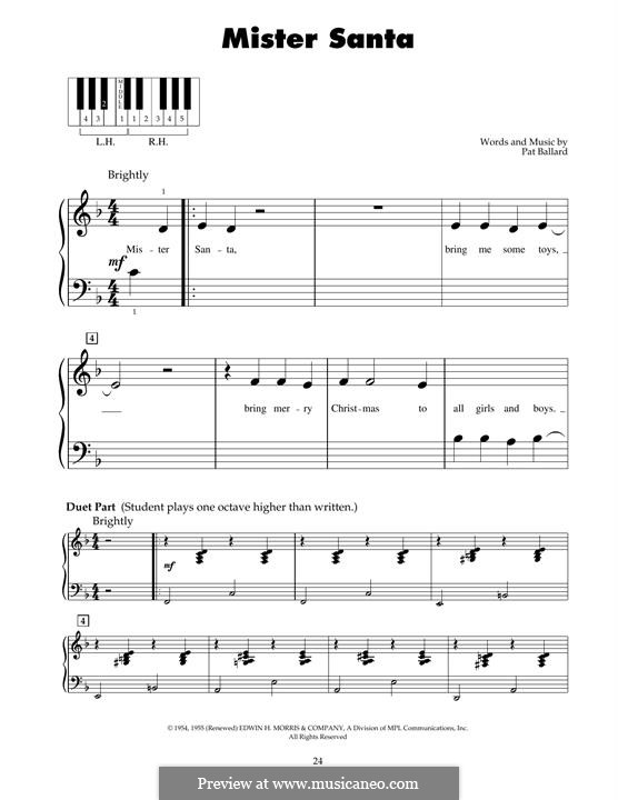 Mister Santa by P. Ballard - sheet music on MusicaNeo