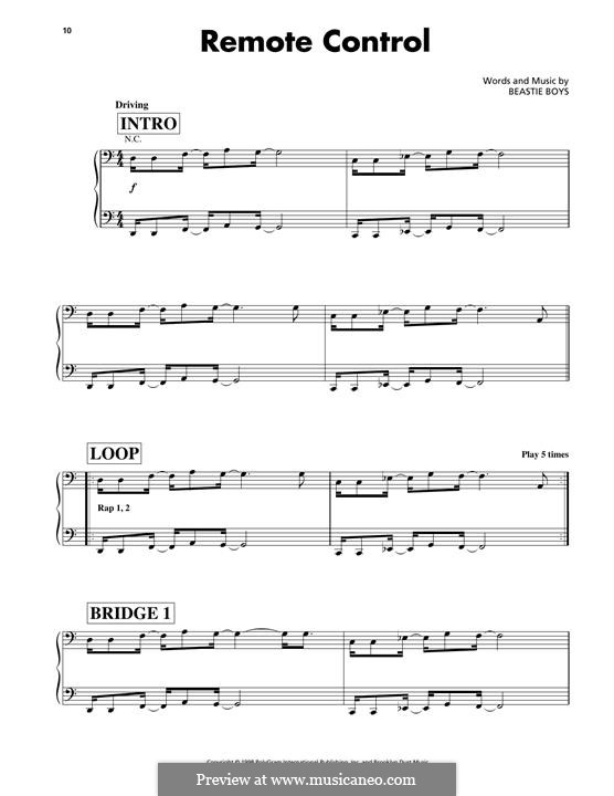 Remote Control by Beastie Boys - sheet music on MusicaNeo
