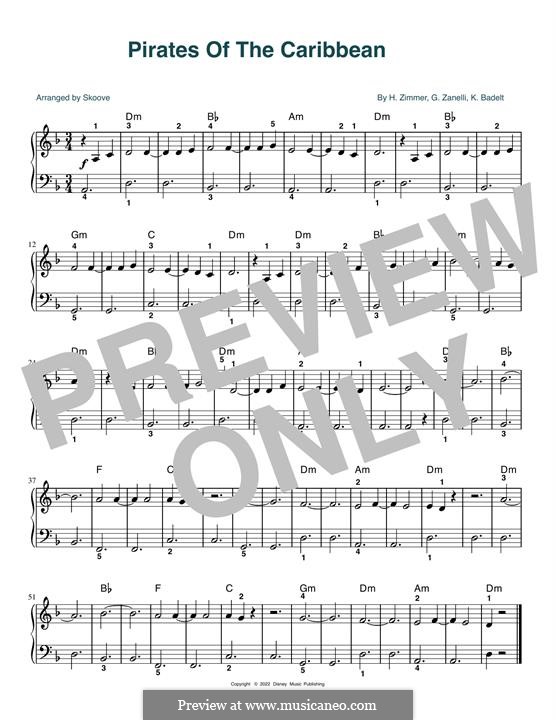 Pirates Of The Caribbean by H. Zimmer - sheet music on MusicaNeo