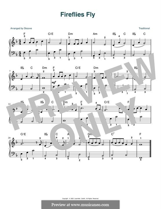 Fireflies Fly by folklore - sheet music on MusicaNeo