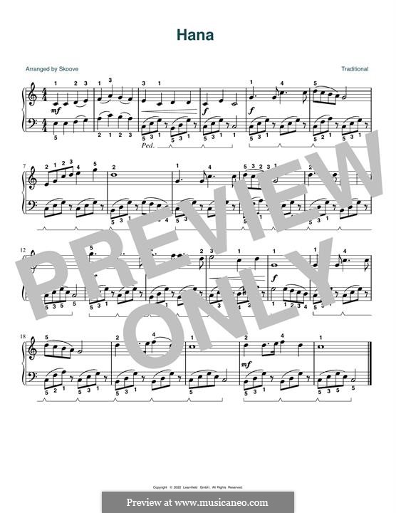 Hana by folklore - sheet music on MusicaNeo