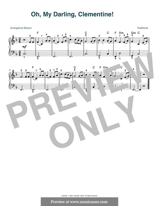 Oh, My Darling, Clementine! by folklore - sheet music on MusicaNeo