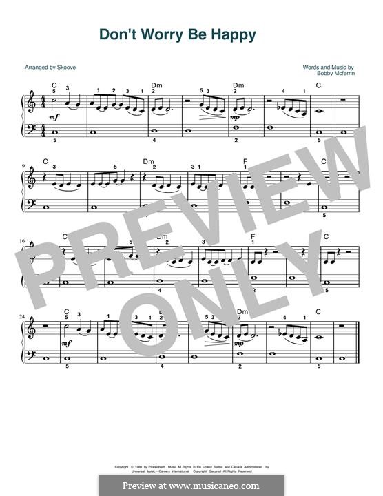 Don't Worry, Be Happy by B. McFerrin - sheet music on MusicaNeo