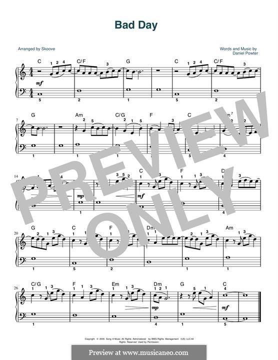 Bad Day by D. Powter - sheet music on MusicaNeo
