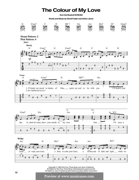 The Colour of My Love (Celine Dion) by A. Janov, D. Foster on MusicaNeo