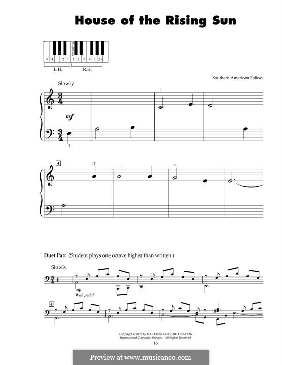 House of the Rising Sun by folklore - sheet music on MusicaNeo