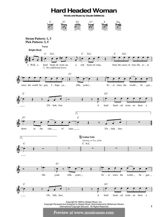 Hard Headed Woman (Elvis Presley) by C. DeMetrius on MusicaNeo