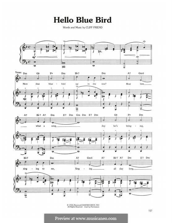 Hello Blue Bird (Judy Garland) by C. Friend - sheet music on MusicaNeo