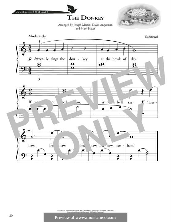 The Donkey by folklore - sheet music on MusicaNeo