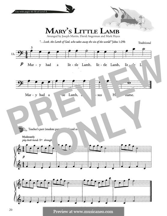 Mary's Little Lamb by folklore - sheet music on MusicaNeo