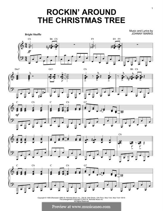 Rockin' Around the Christmas Tree by J. Marks - sheet music on MusicaNeo