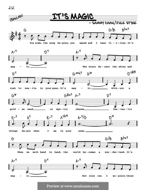 It's Magic by J. Styne - sheet music on MusicaNeo