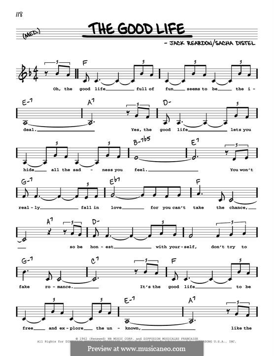 The Good Life by S. Distel - sheet music on MusicaNeo