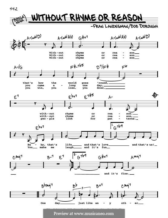 Without Rhyme Or Reason by B. Dorough - sheet music on MusicaNeo