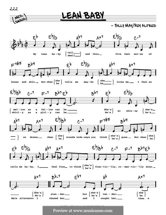Lean Baby by B. May - sheet music on MusicaNeo