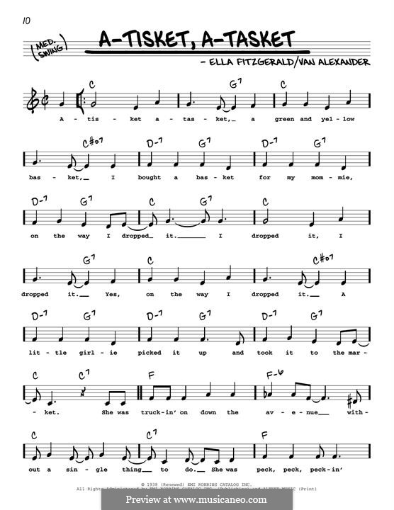 A-Tisket, A-Tasket (Ella Fitzgerald) by V. Alexander on MusicaNeo