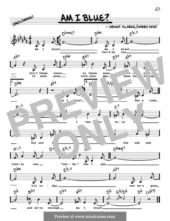 Am I Blue by G. Clarke, H. Akst - sheet music on MusicaNeo