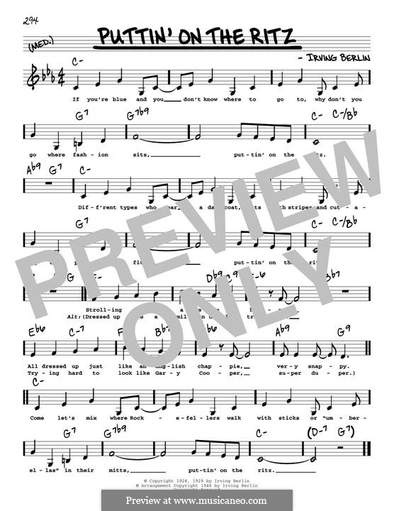 Puttin' on the Ritz by I. Berlin - sheet music on MusicaNeo