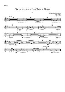 Six Movements for Oboe and Piano by J.M. Beyer - sheet music on MusicaNeo