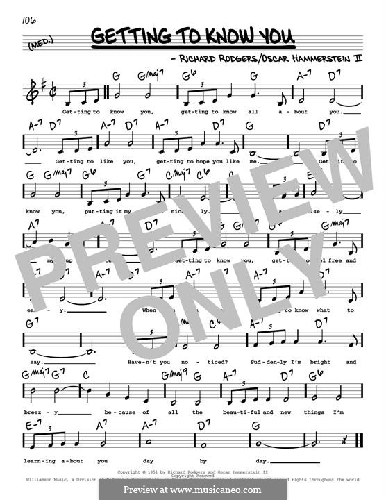 Getting to Know You (from The King and I) by R. Rodgers on MusicaNeo
