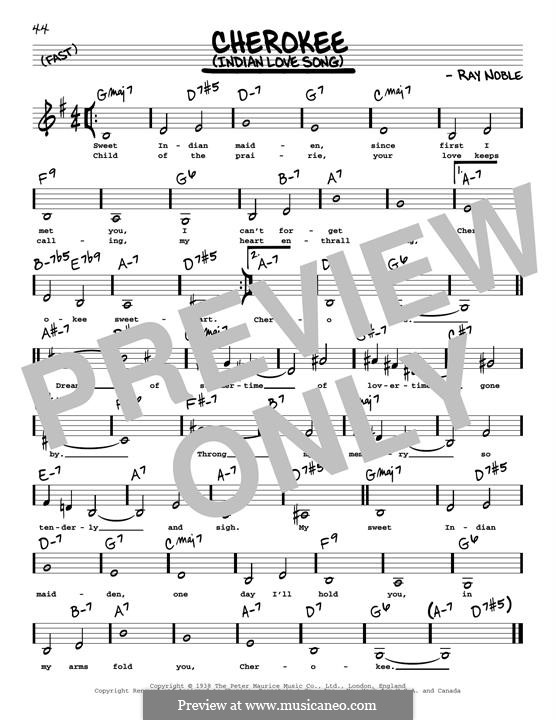 Cherokee by R. Noble - sheet music on MusicaNeo