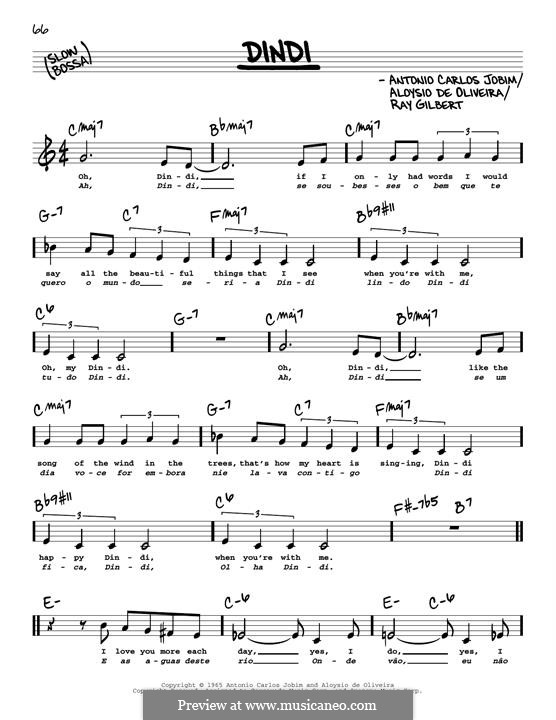 Dindi by A.C. Jobim - sheet music on MusicaNeo