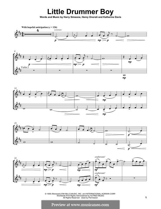 Instrumental version (The Little Drummer Boy) by H. Simeone, H. Onorati ...