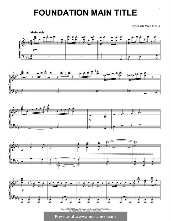 Foundation (Main Title) by B. McCreary - sheet music on MusicaNeo