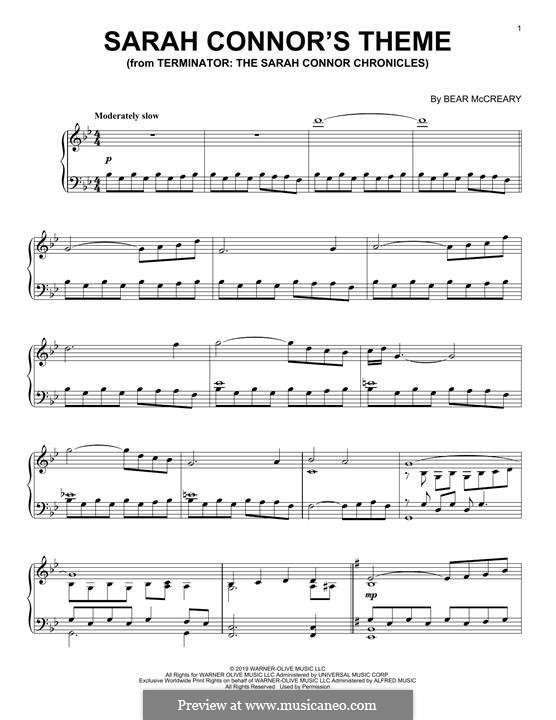 Sarah Connor's Theme by B. McCreary - sheet music on MusicaNeo