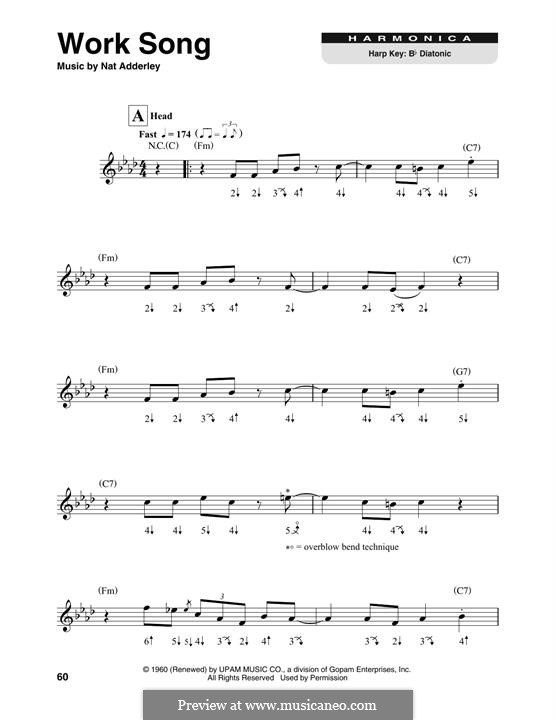 Work Song by J.C. Adderley - sheet music on MusicaNeo