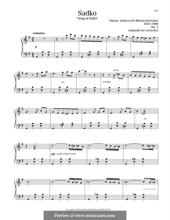 Sadko. Opera by N. Rimsky-Korsakov - sheet music on MusicaNeo