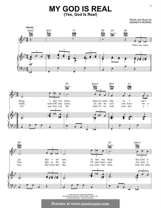 My God Is Real (Yes, God Is Real) by K. Morris - sheet music on MusicaNeo
