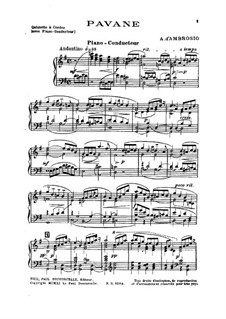 Pavane for String Orchestra by A. D'Ambrosio - sheet music on MusicaNeo